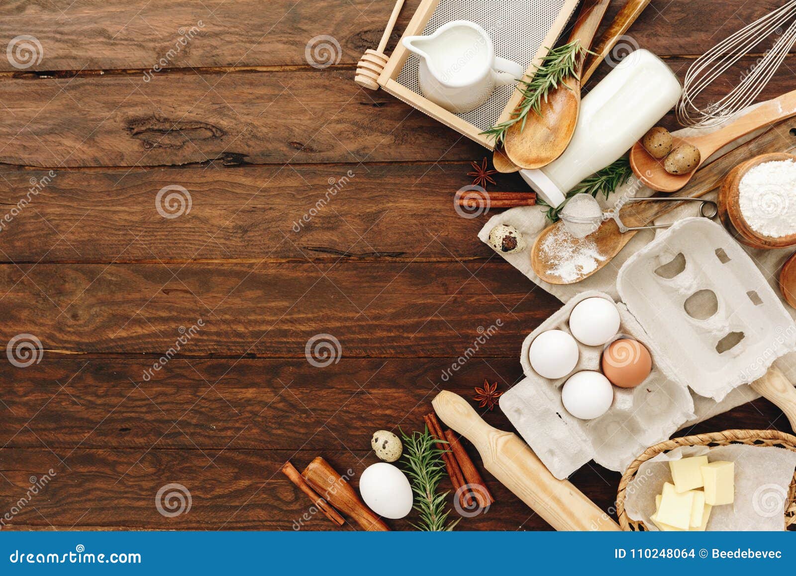 Baking or Cooking Background. Ingredients, Kitchen Items for Baking ...