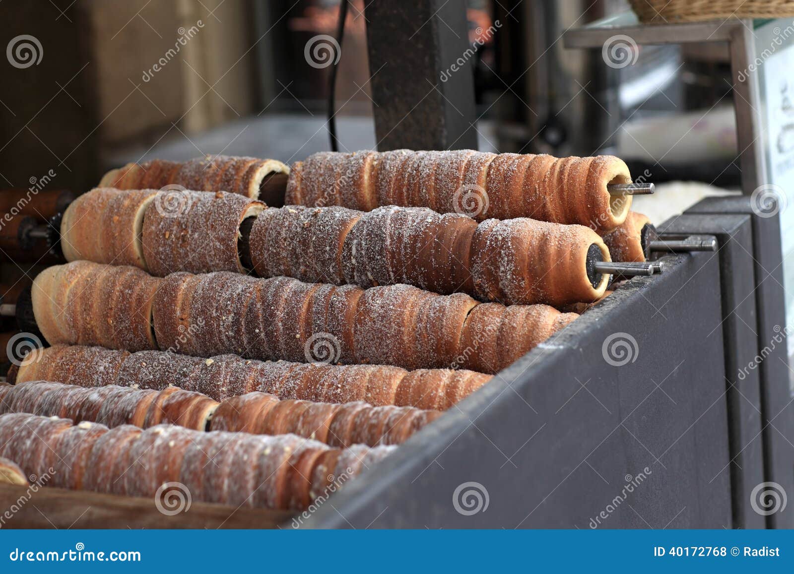Baking of czech trdelnik stock photo. Image of cuisine - 40172768