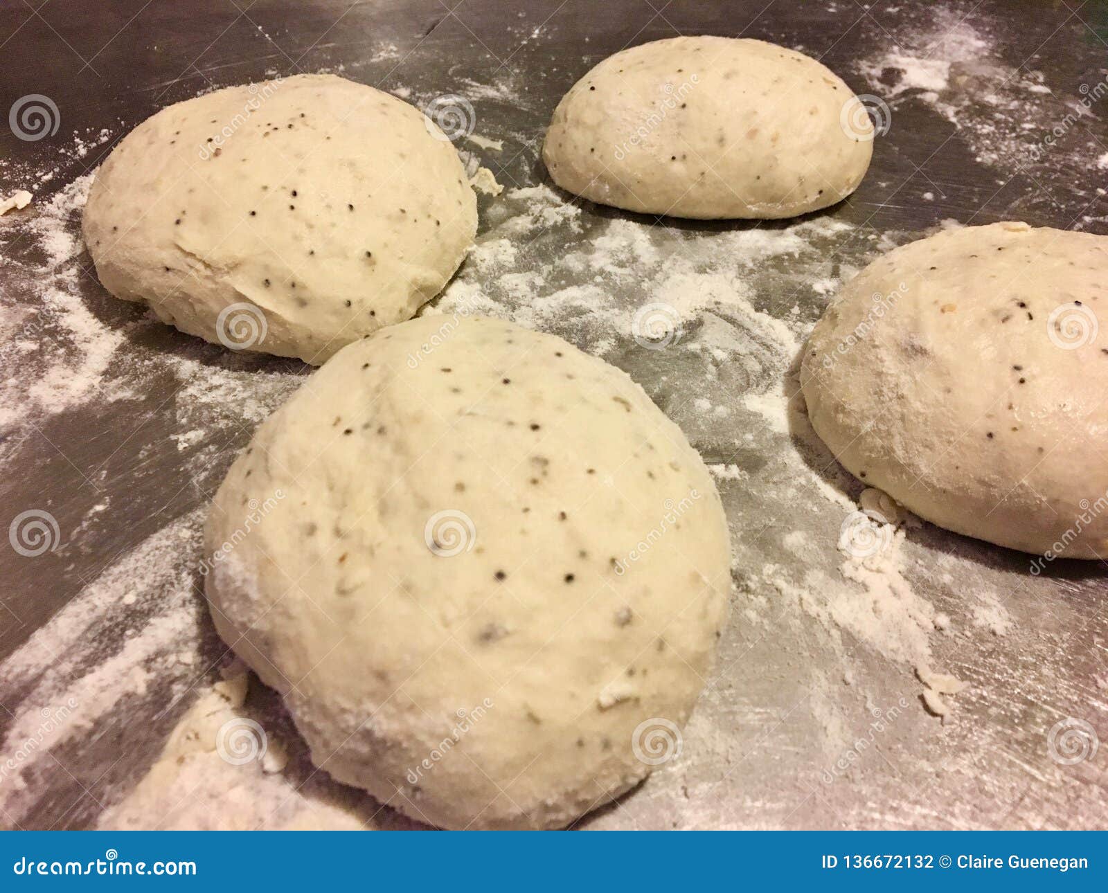 Baking: Dough for Bread, Crackers, Soft Roll Stock Photo - Image of ...
