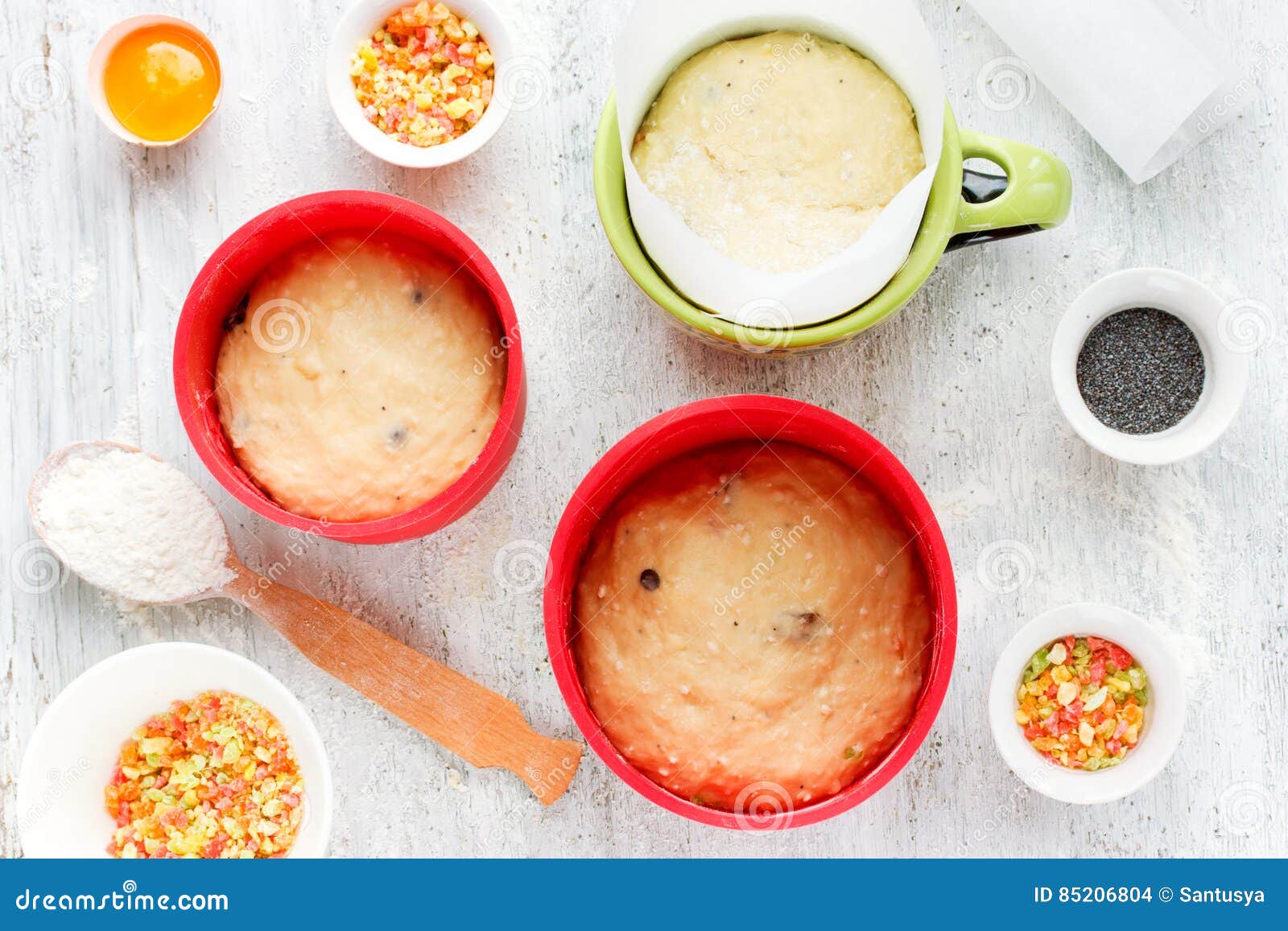 Baking Easter Cake Kulich Easter Bread, Paska, Paskha Stock Photo ...