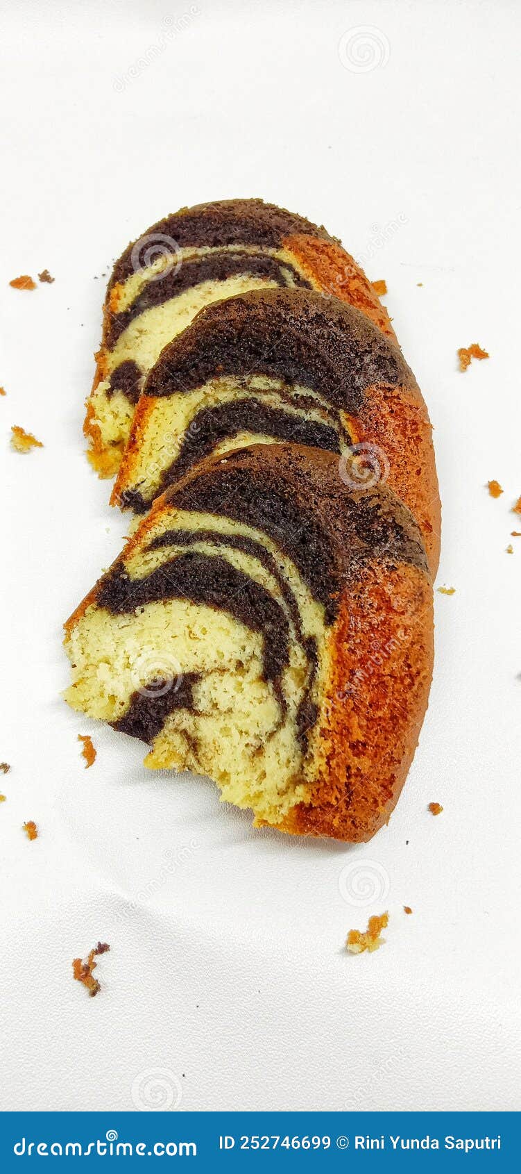 Four Pieces of Marble Sponge with Crumbs and Taken from the Front ...