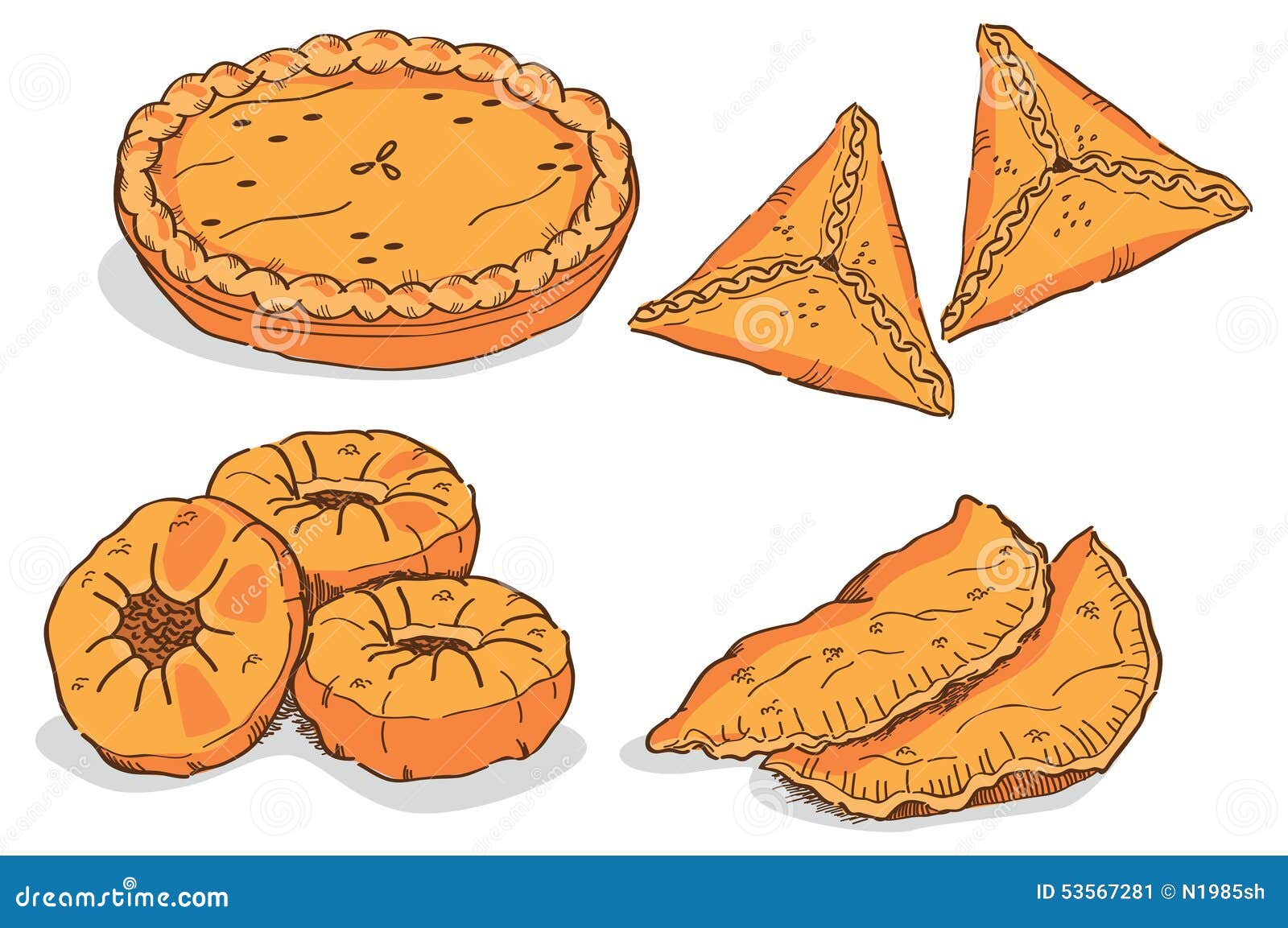 Baking Freehand Drawing Isolated Stock Vector - Illustration of tasty ...