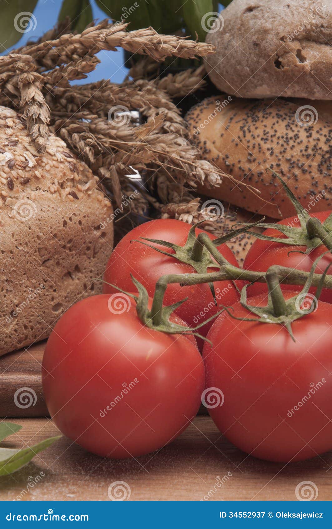 Baking Goods with Vegetables on Sky Background Stock Image - Image of ...