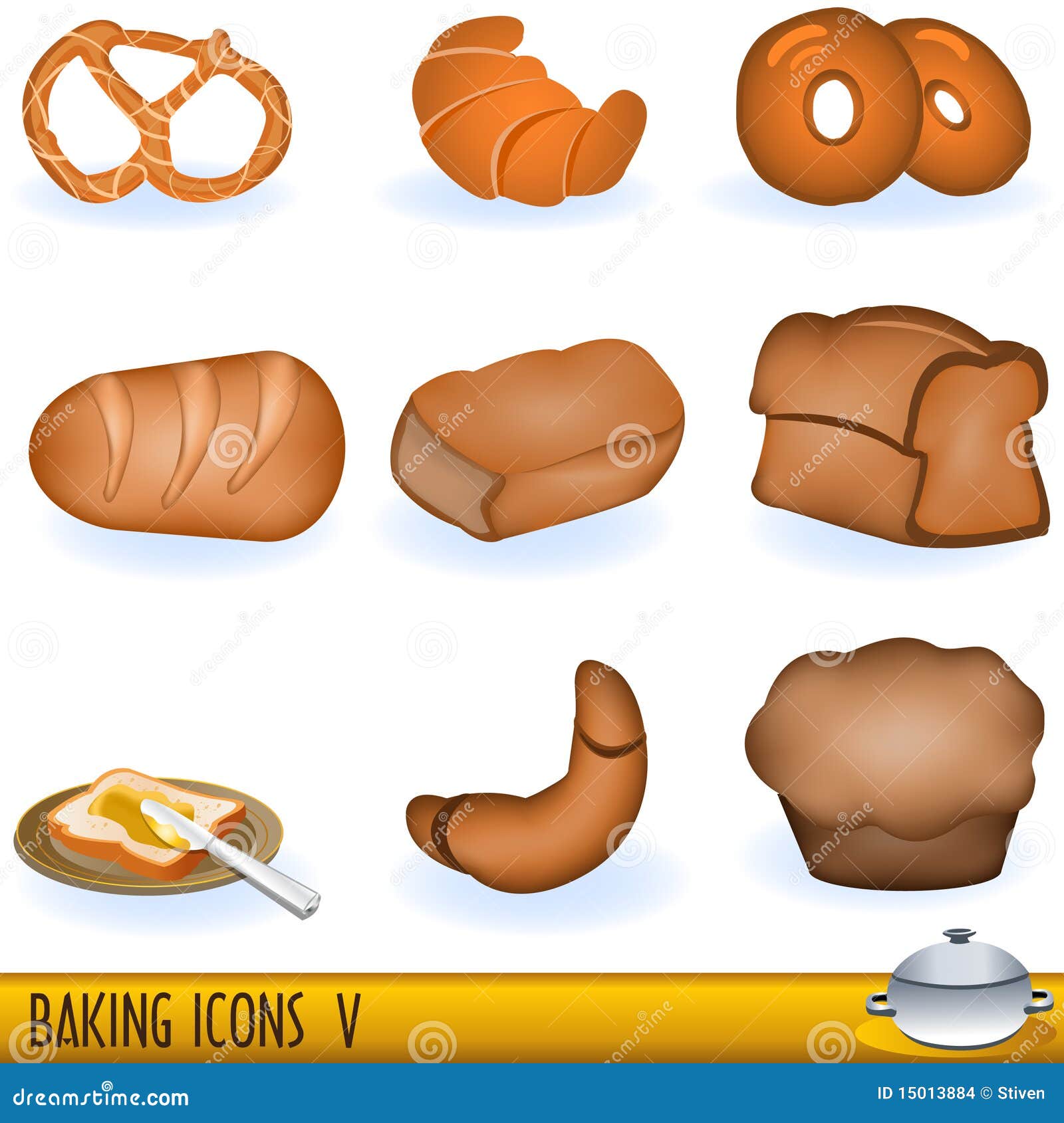 Baking icons 5 stock vector. Illustration of saucepan - 15013884