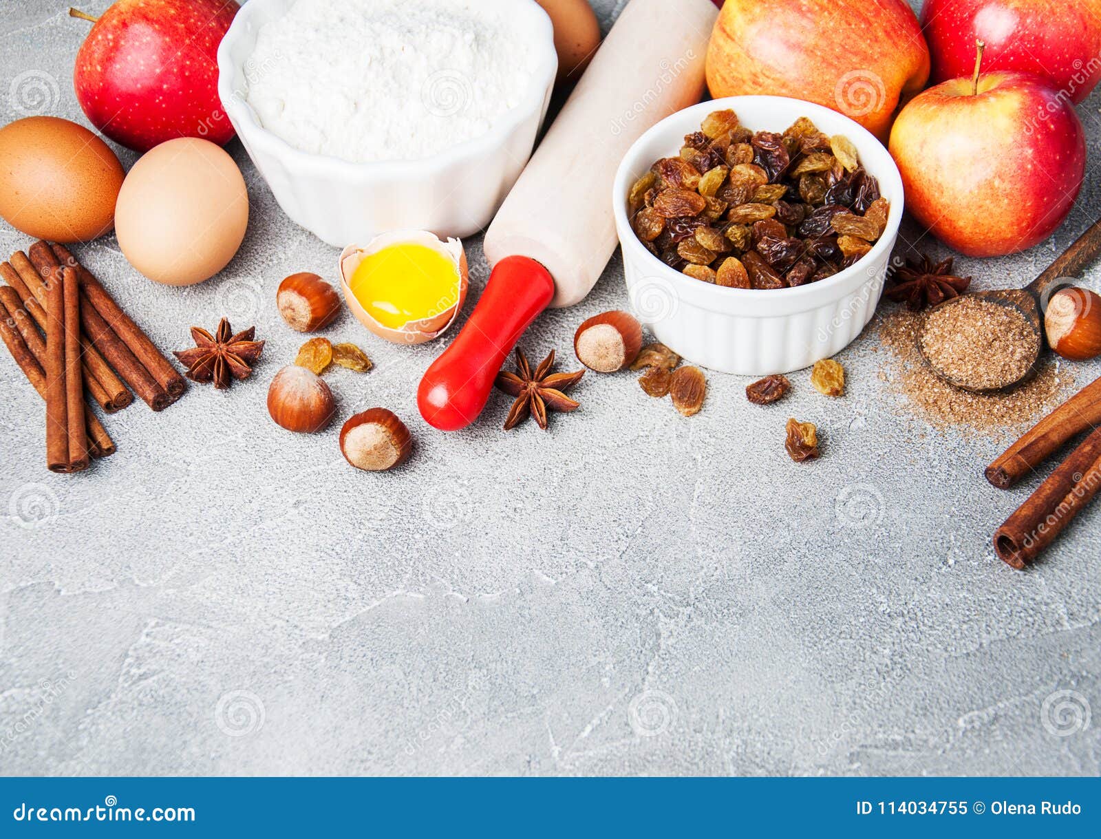 Fresh baking ingredients stock image. Image of ingredients - 114034755