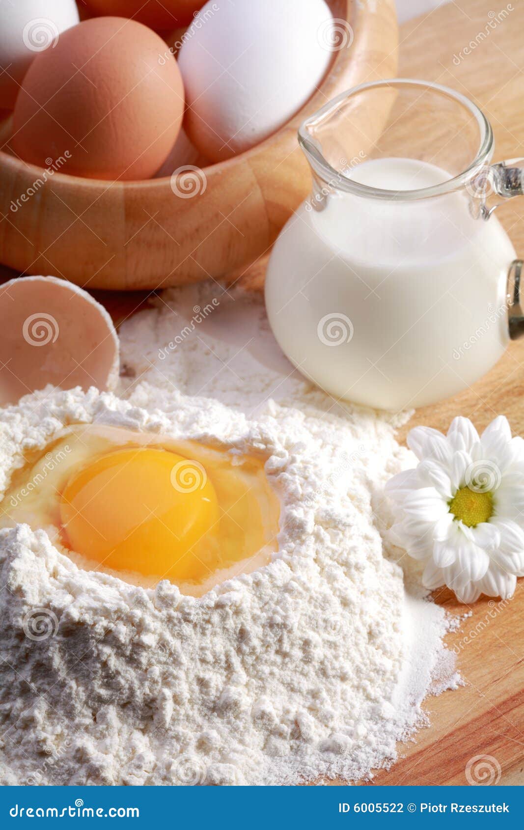 Baking Ingredients with Flower Stock Photo - Image of ingredient, bake ...