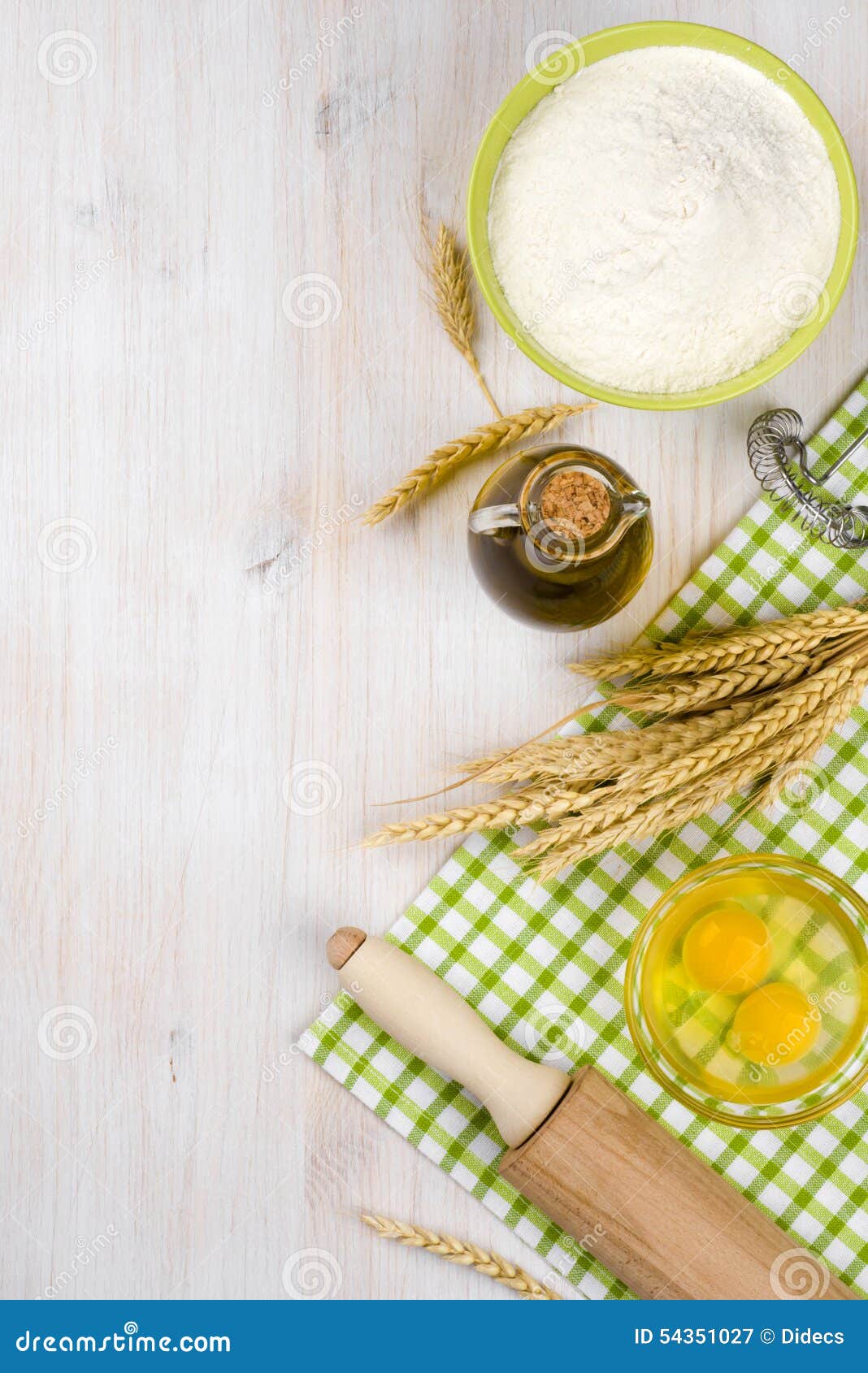 Baking Ingredients Utensils Background Left Side Copyspace Stock Photos ...