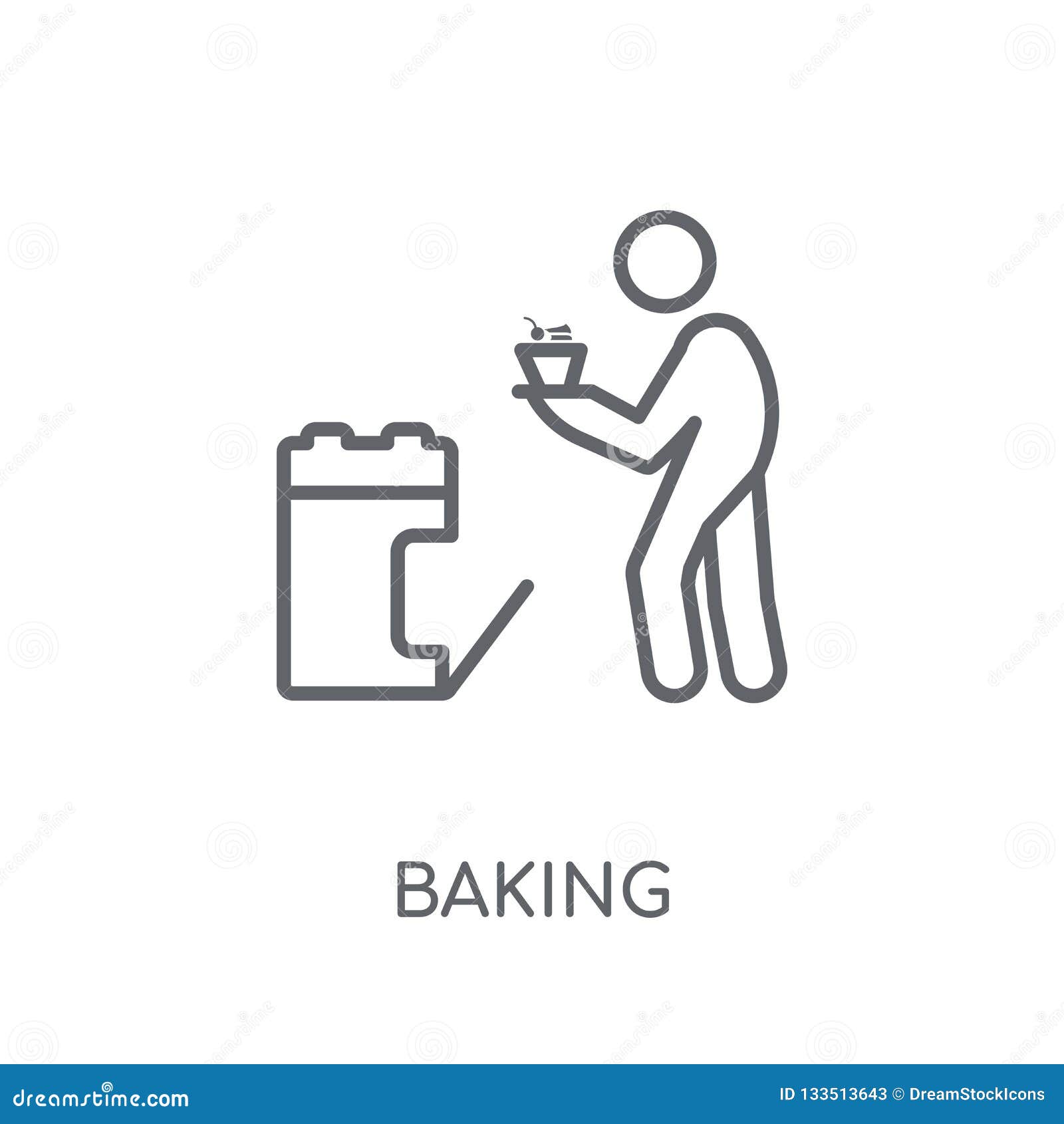 Baking Linear Icon. Modern Outline Baking Logo Concept on White Stock ...
