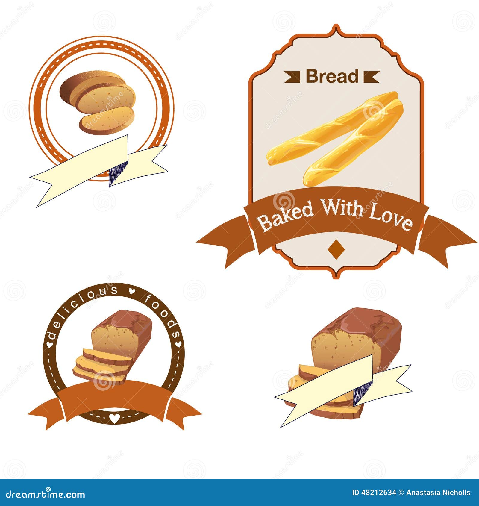 Baking Logo Set, Vector Illustration. Stock Vector - Illustration of ...