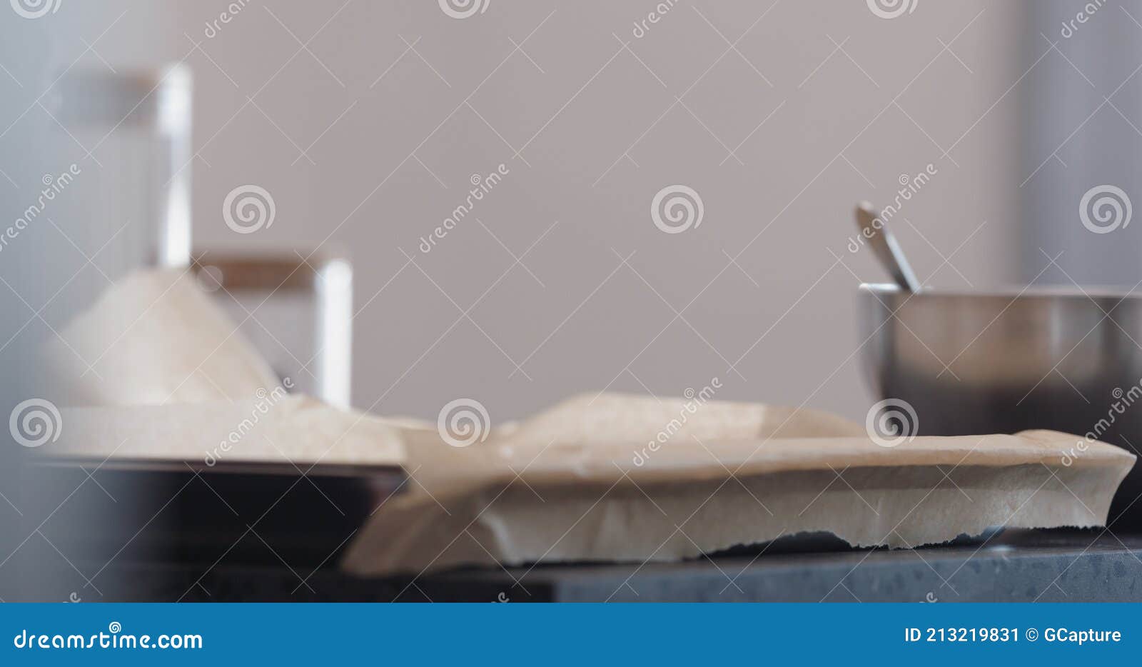 Baking Paper into Tray for Baking Granola Stock Image - Image of rustic ...