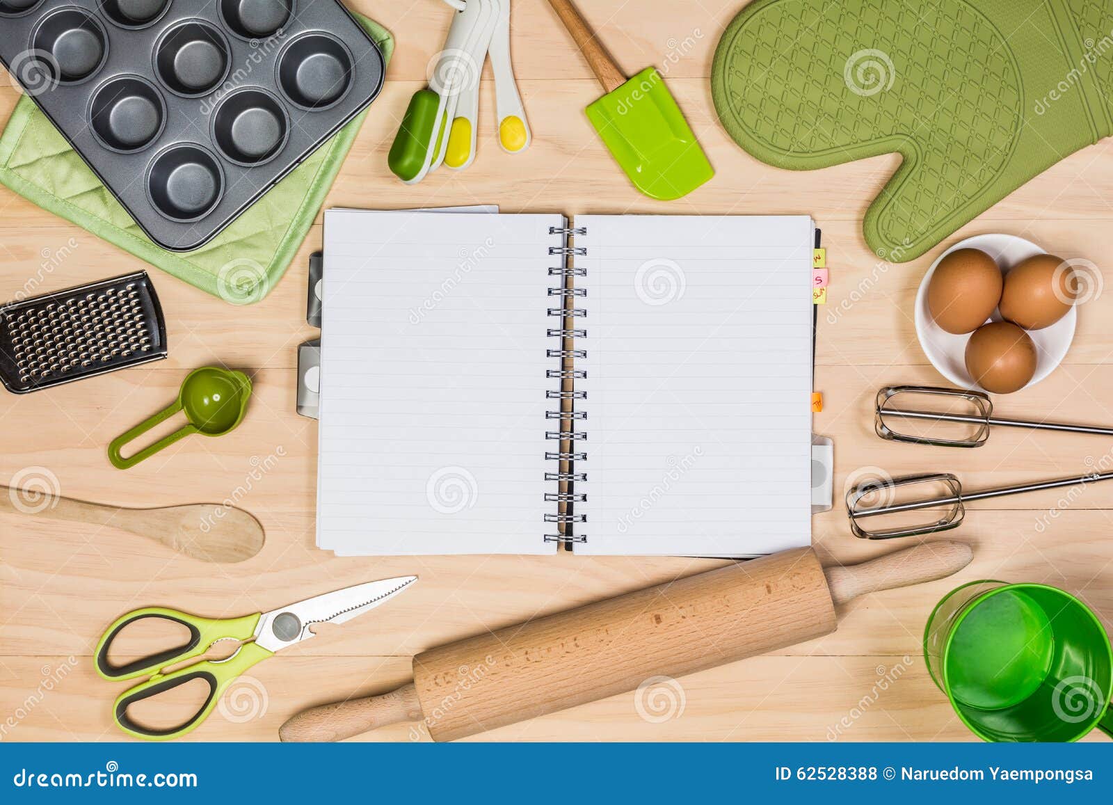 Baking and Pastry Tools with Notebook Stock Photo - Image of copy ...
