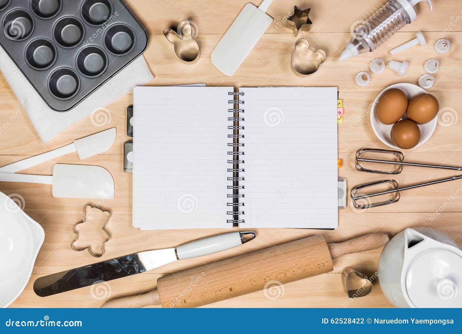 Baking and Pastry Tools with Notebook Stock Photo - Image of ...