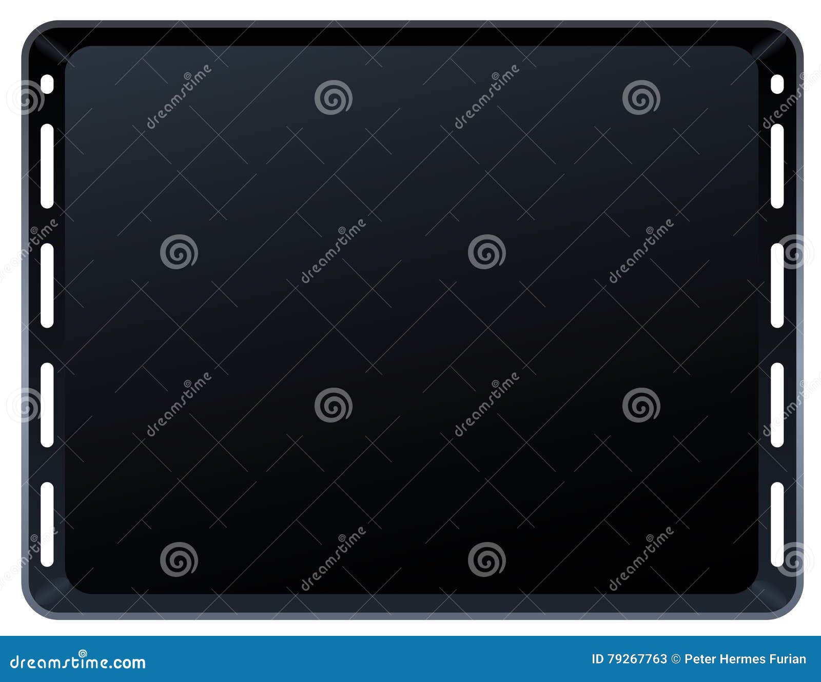 Baking Plate Top View Black Empty Stock Vector - Illustration of ...