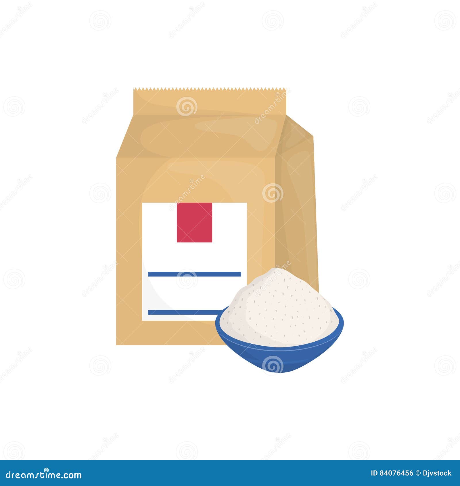 Baking powder bag stock illustration. Illustration of cereal - 84076456