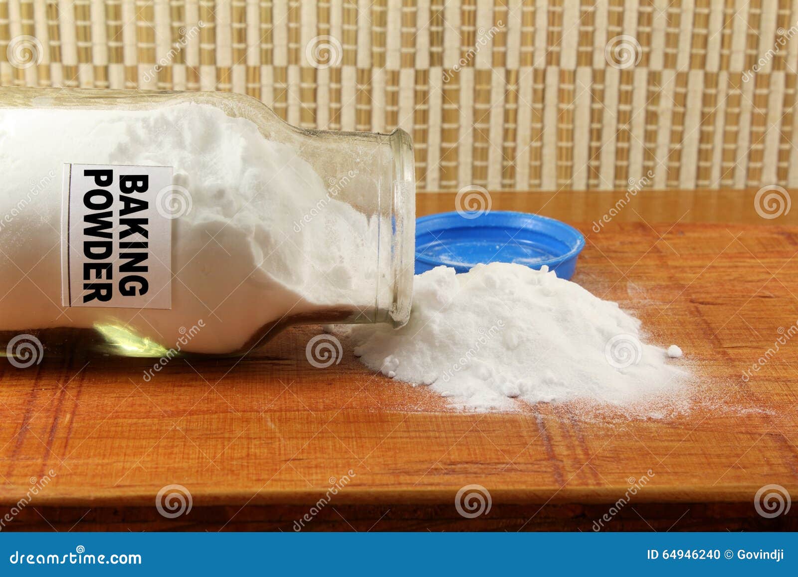 Baking Powder in a Bottle Glass Jar Stock Photo - Image of food ...