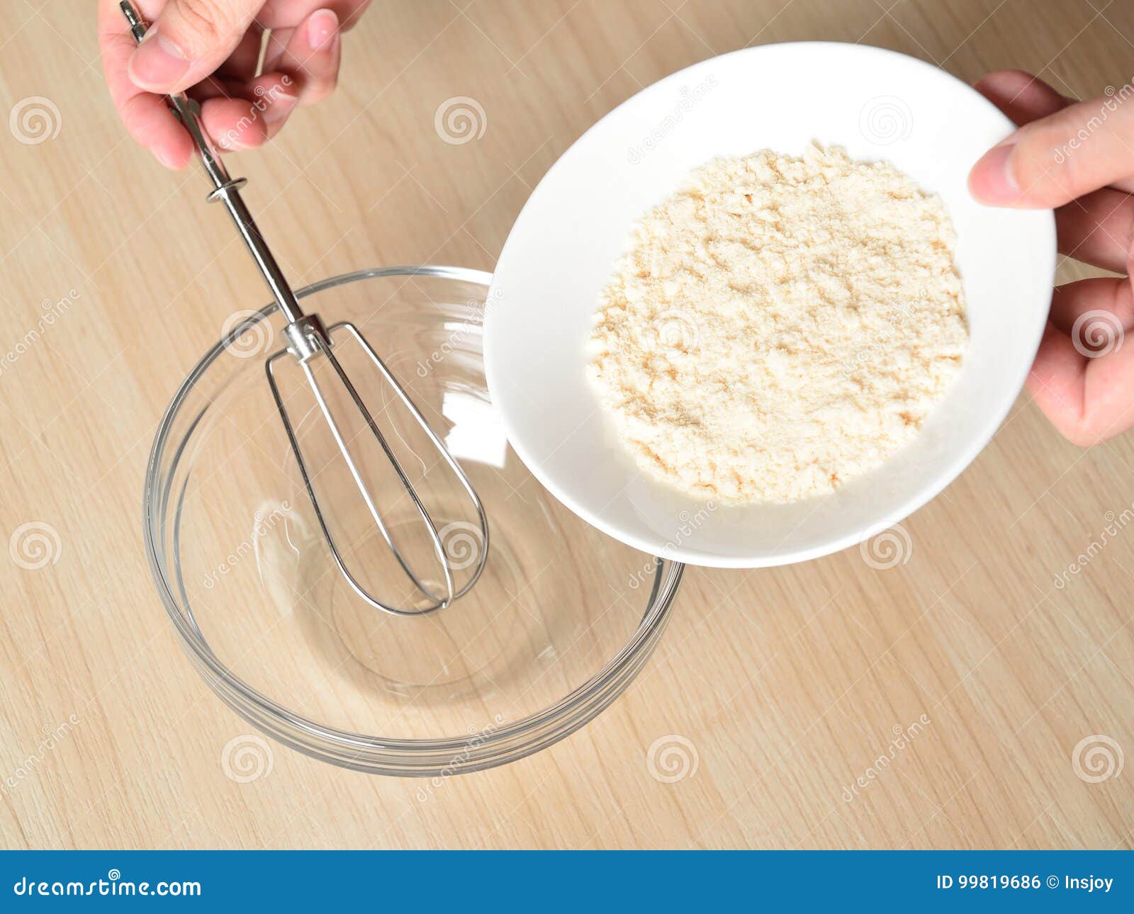 Baking Powder in a White Plate Stock Photo - Image of closeup, heap ...