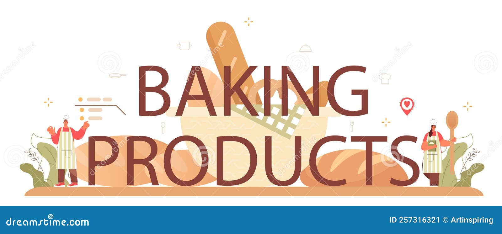 Baking Products Typographic Header. Chef in the Uniform Baking Stock ...