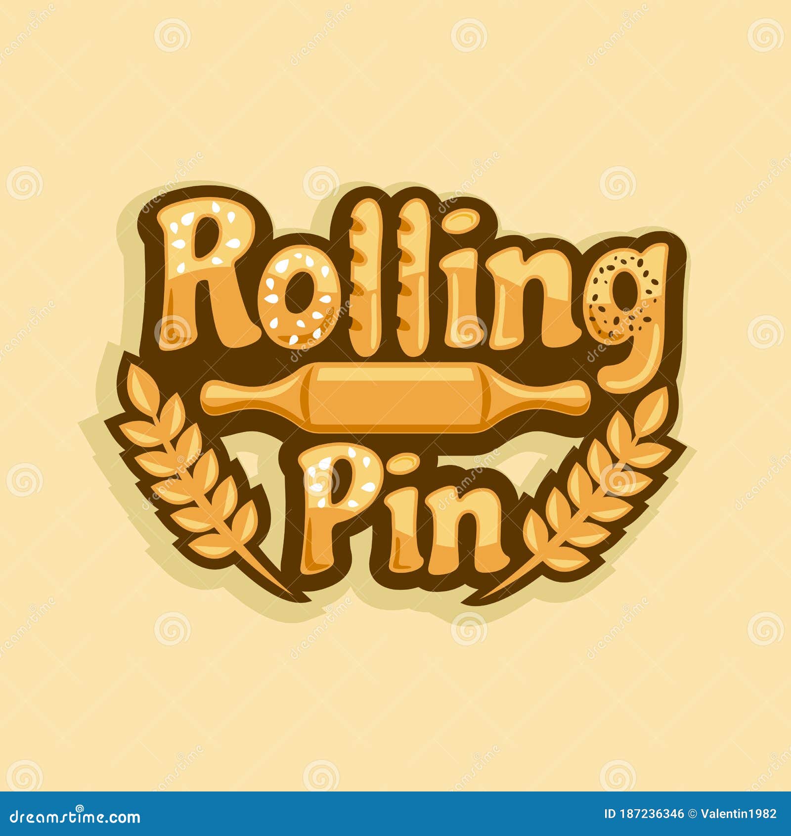 Baking and Rolling Pin Logo. Stock Vector - Illustration of banner ...