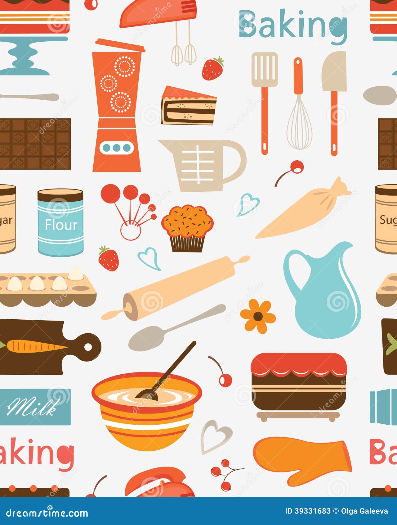 Baking seamless pattern stock vector. Illustration of food - 39331683