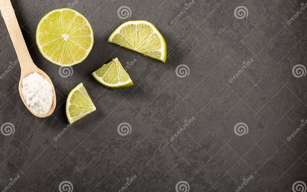 Baking Soda with Lemon - Text Space Stock Photo - Image of toxic, soda ...