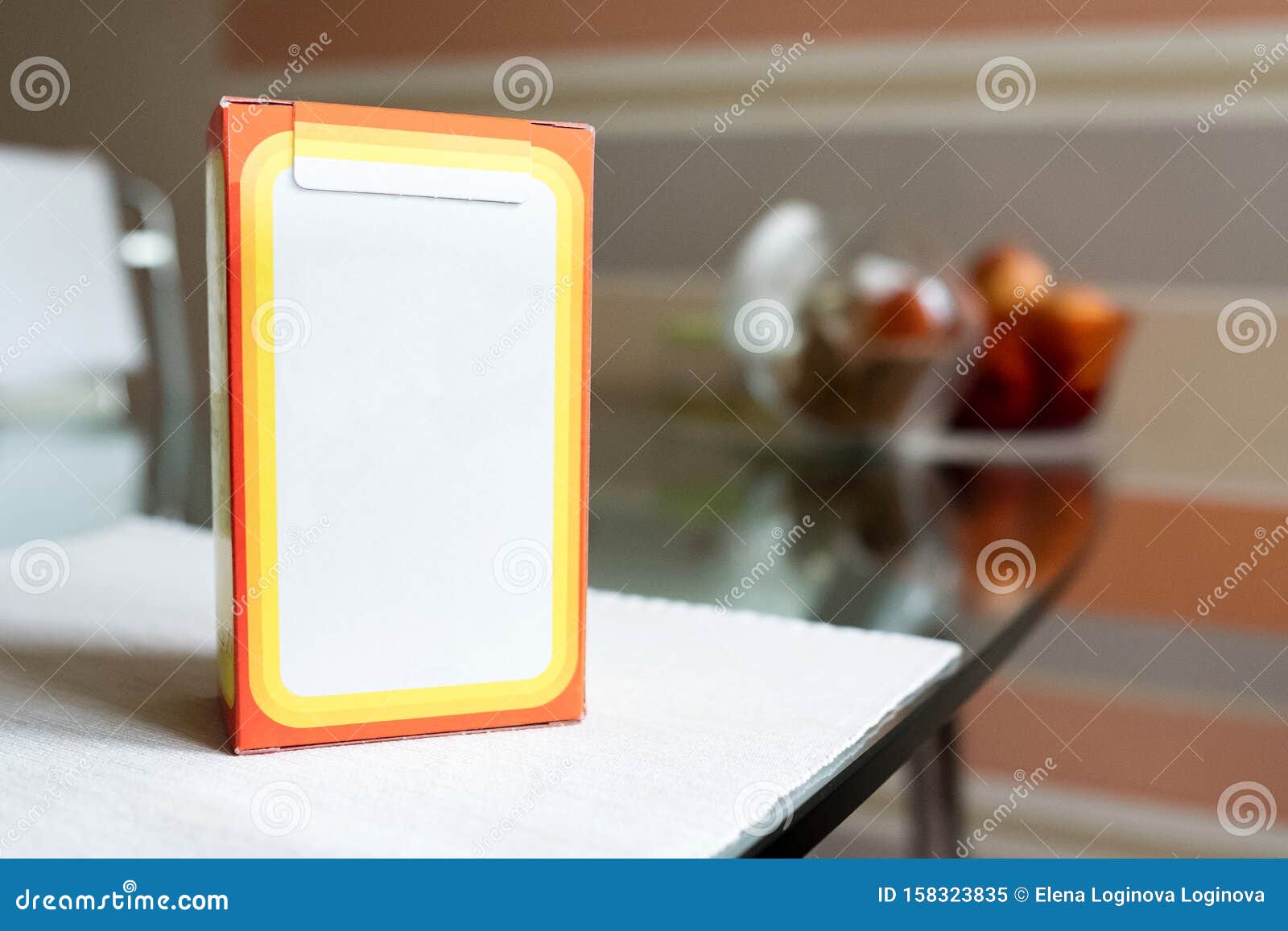 Baking Soda in a Paper Box. Packaging of Soda in the Kitchen Stock ...