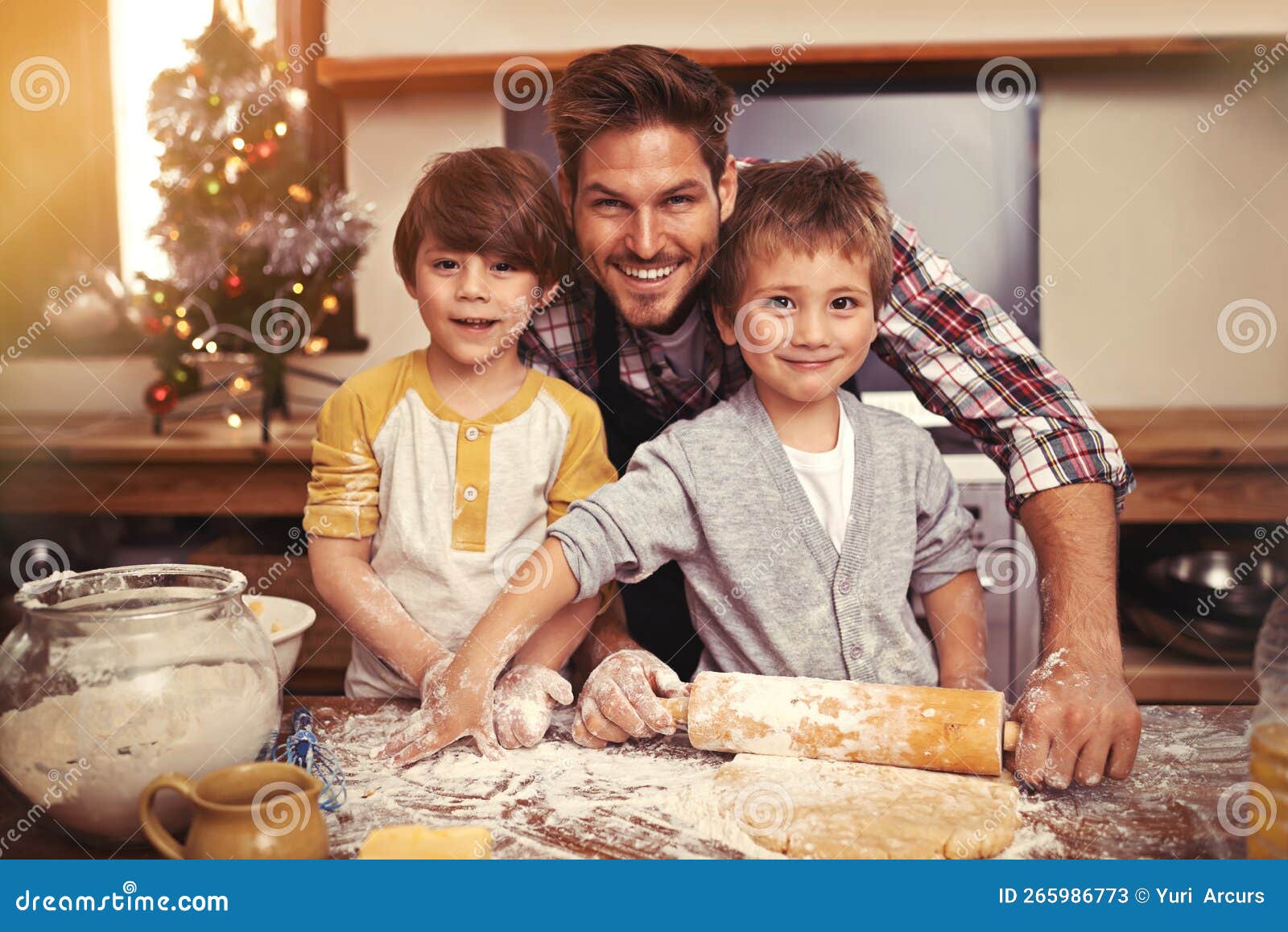 Baking Something Sweet for Mom. Two Young Brothers Baking with Their ...