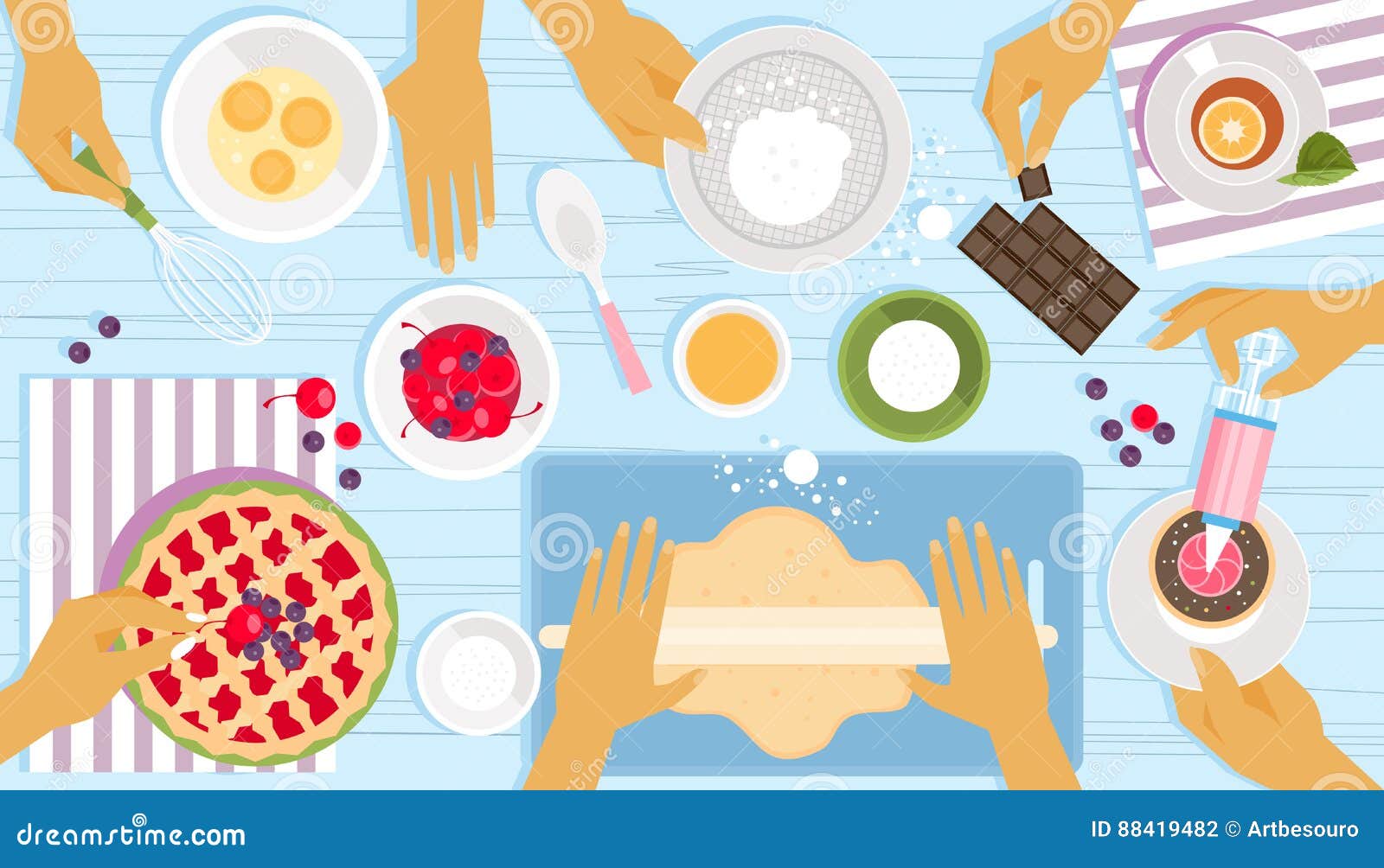 Kitchen Teamwork Stock Illustrations – 522 Kitchen Teamwork Stock ...