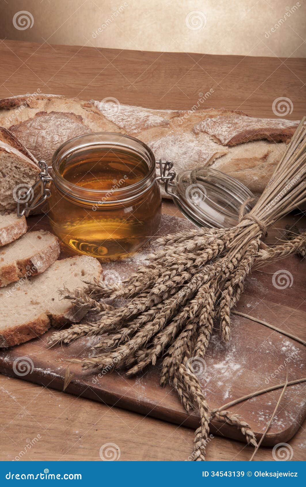 Baking Theme Table with Bread Stock Image - Image of loaf, brown: 34543139