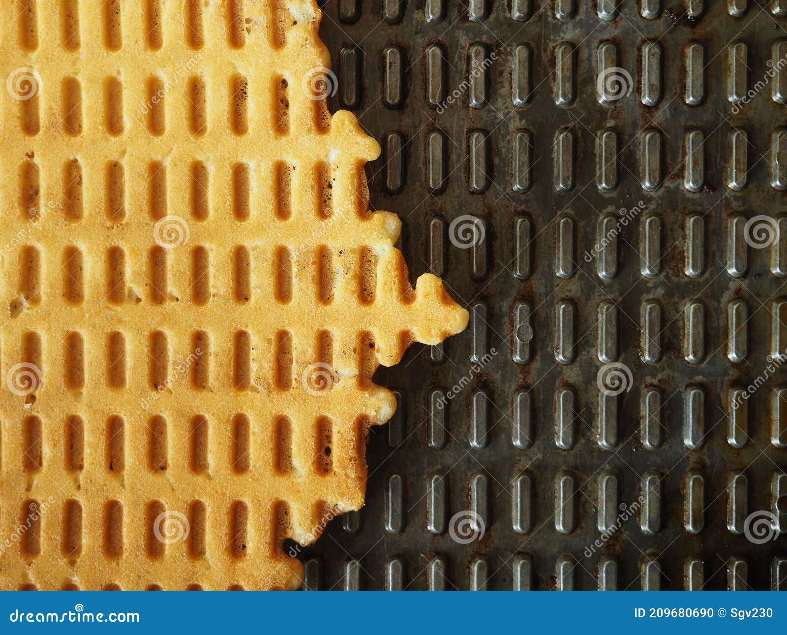 Baking Thin Waffles. Background with Waffle and Baking Surface Stock ...