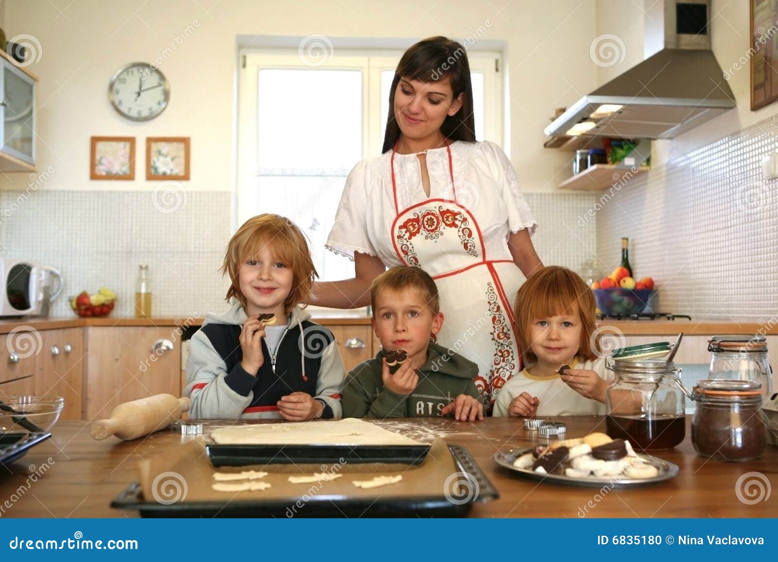 Baking together stock photo. Image of happy, kitchen, family - 6835180