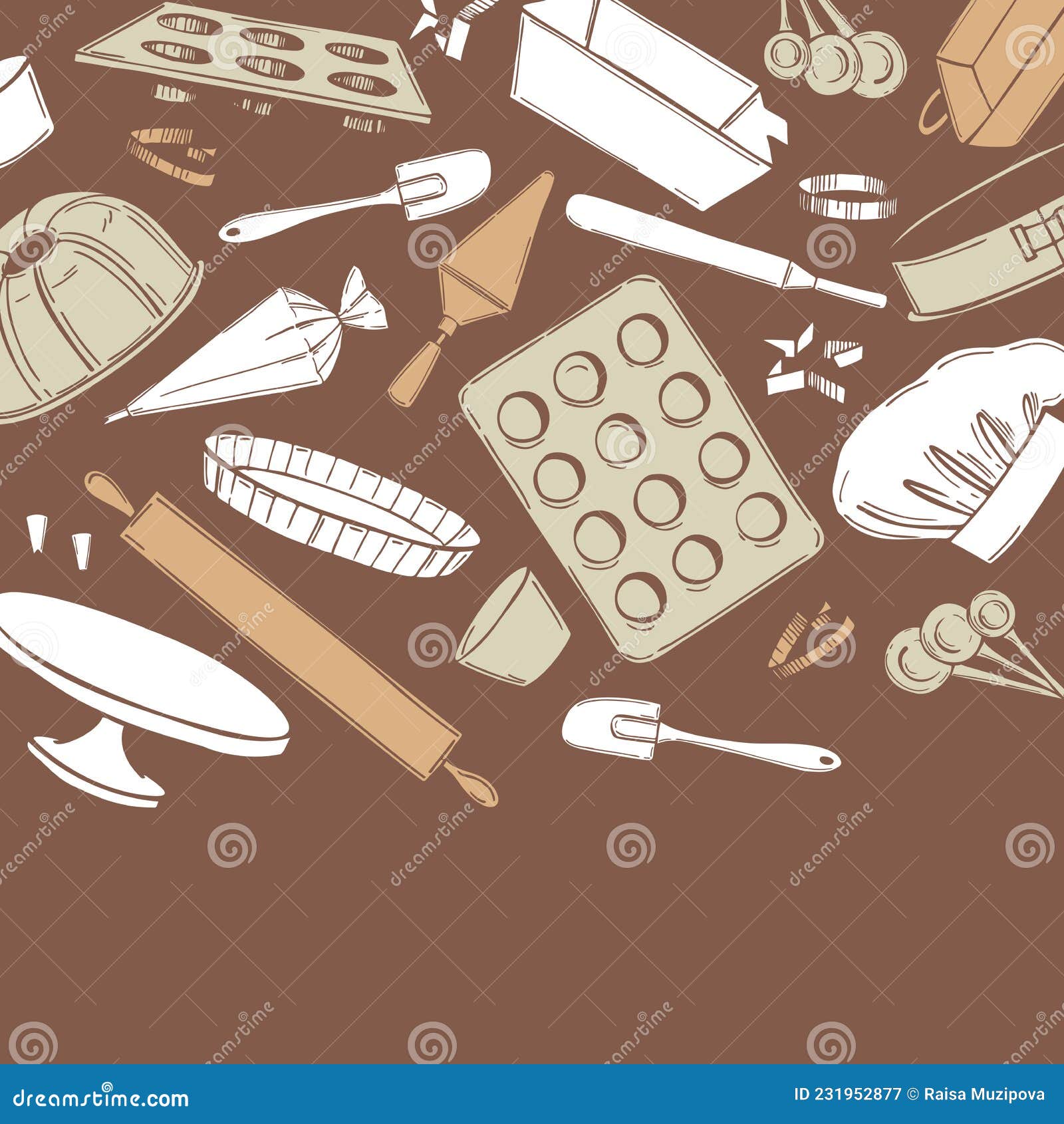 Baking Tools and Essentials. Vector Background Stock Vector ...