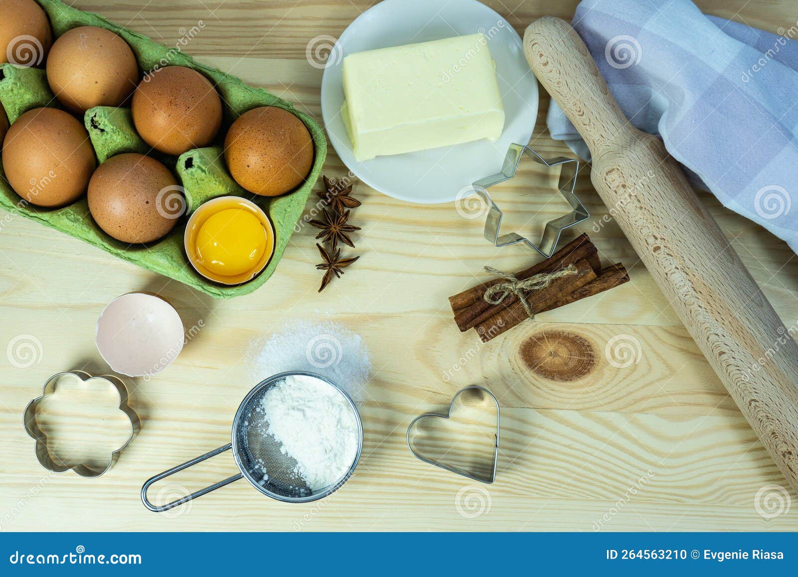Baking Tools and Kitchen Equipment are Laid Out on a Table Sprinkled ...