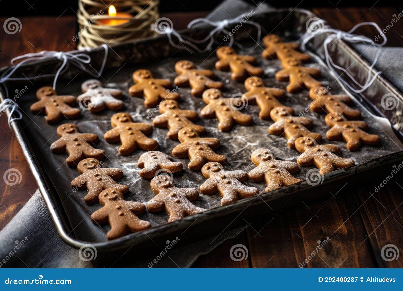 A Baking Tray Full of Raw Gingerbread Men Stock Image - Image of ...