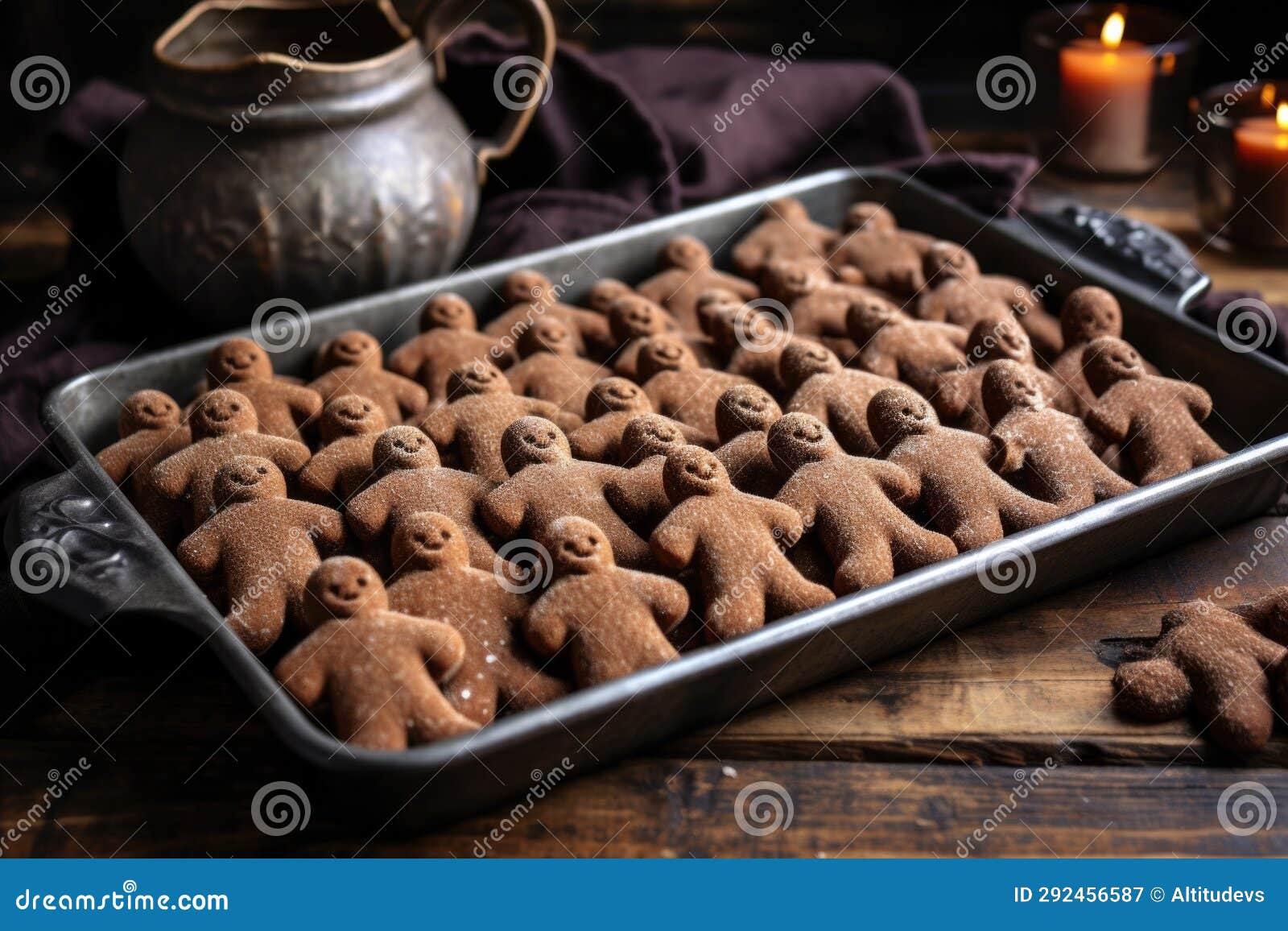 A Baking Tray Full of Raw Gingerbread Men Stock Image - Image of treats ...