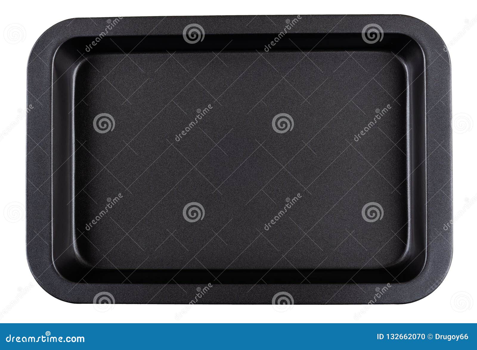 Baking Tray with Non-stick Surface Isolated on White. Top View Stock ...