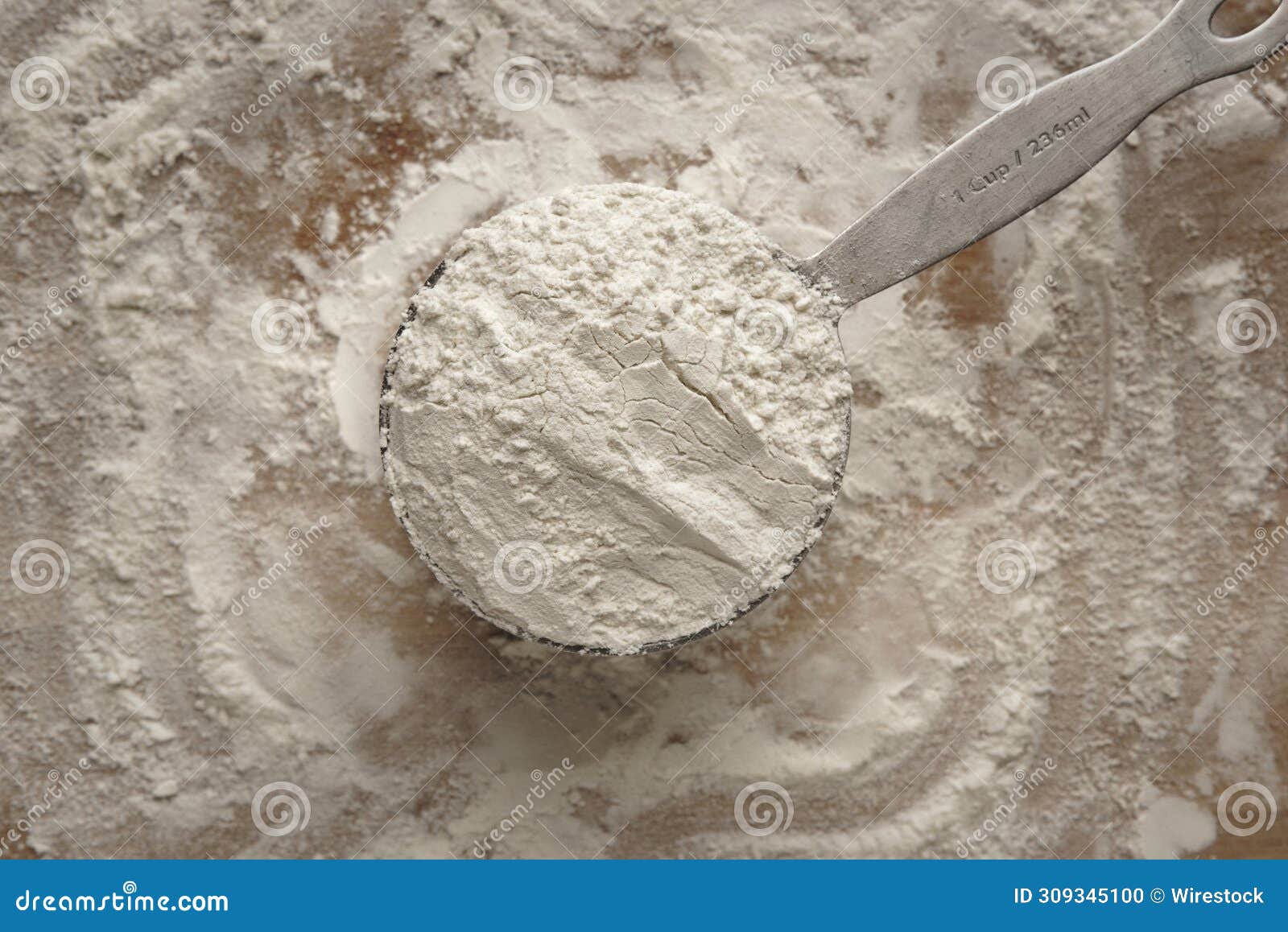 Baking Utensil with Flour on a Flour-covered Table Surface Stock Photo ...