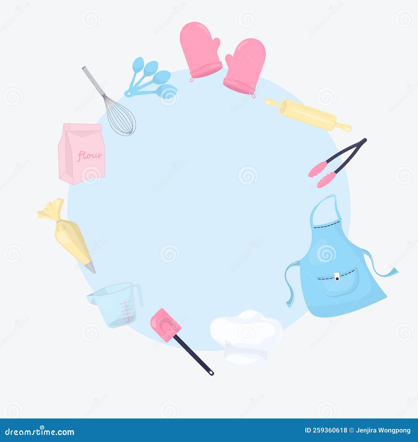 Baking Utensils Frame with Copy Space Stock Illustration - Illustration ...