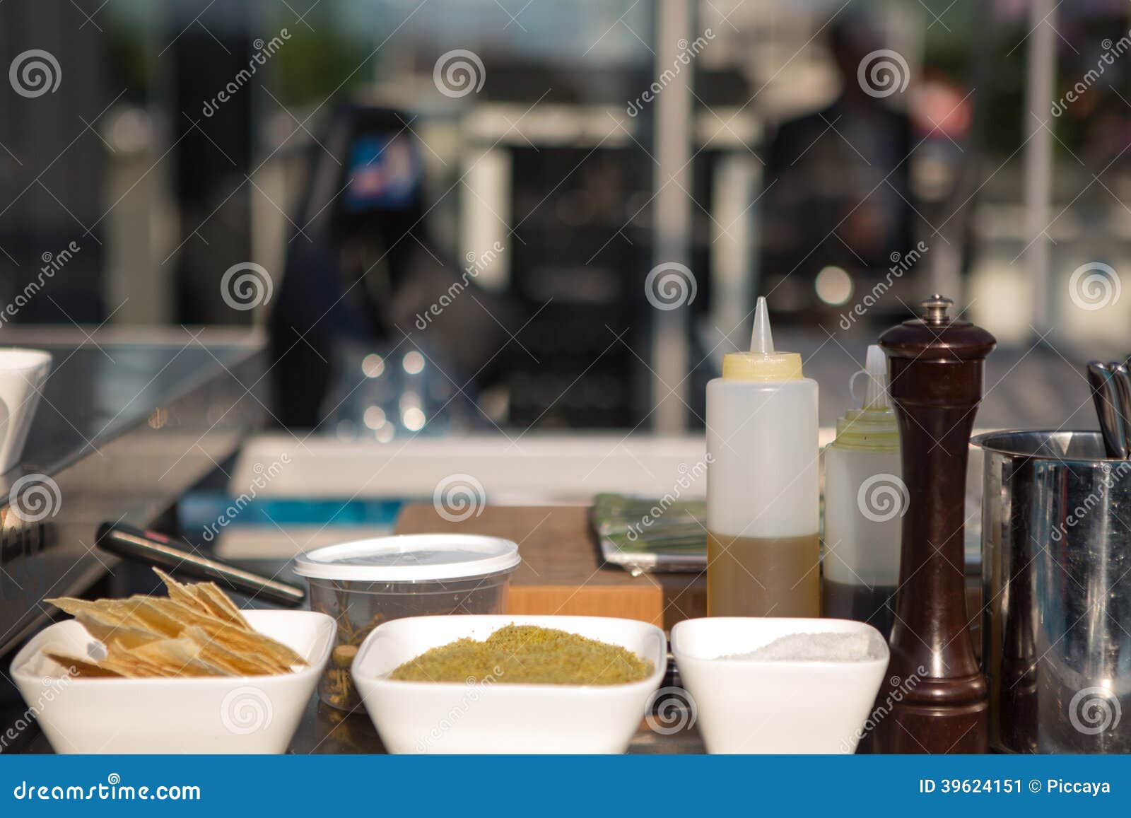 Baking Utensils, Spices and Food Ingredients Ready Stock Image - Image ...