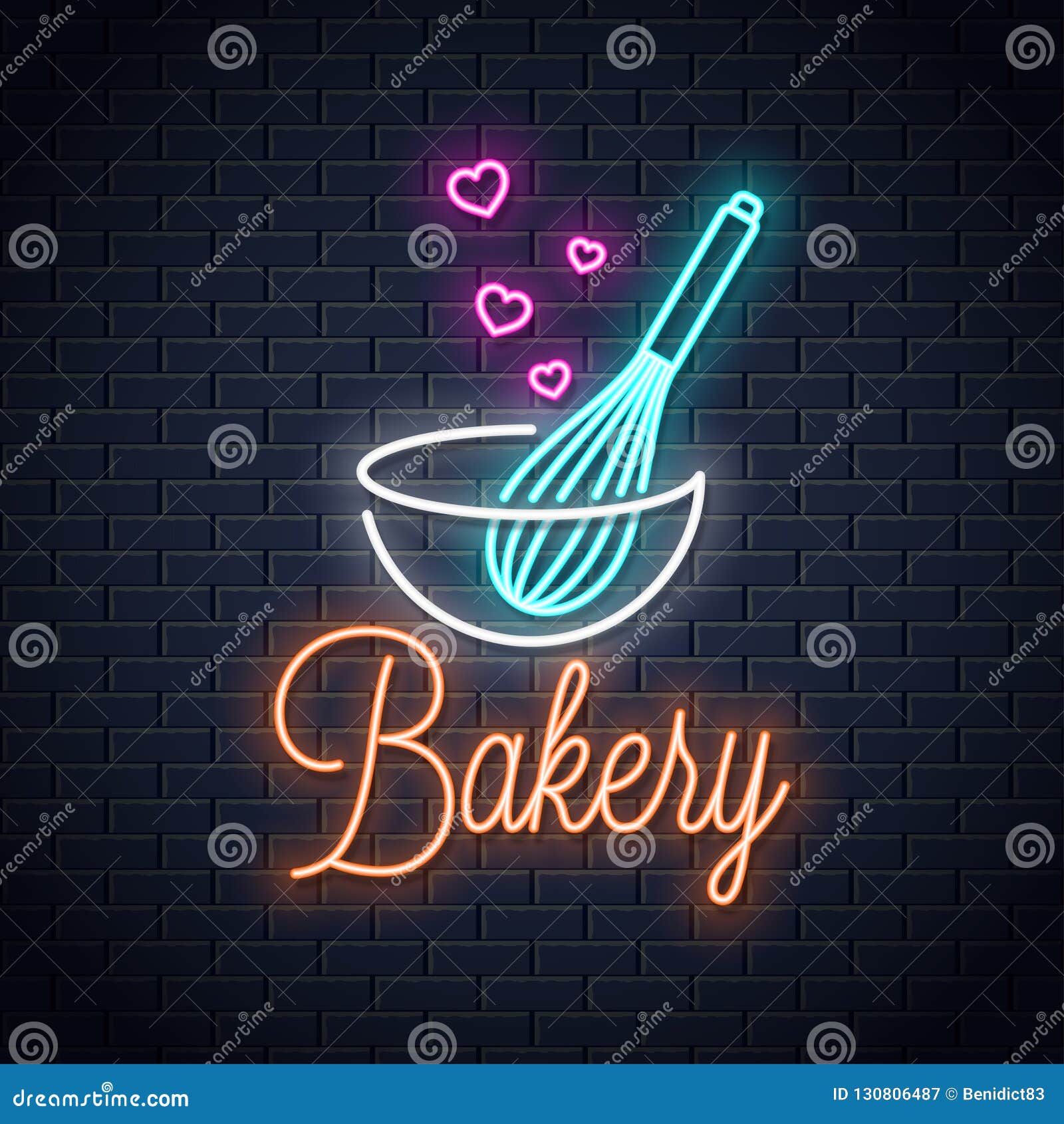 Baking With Wire Whisk Logo On White Background Vector Illustration ...