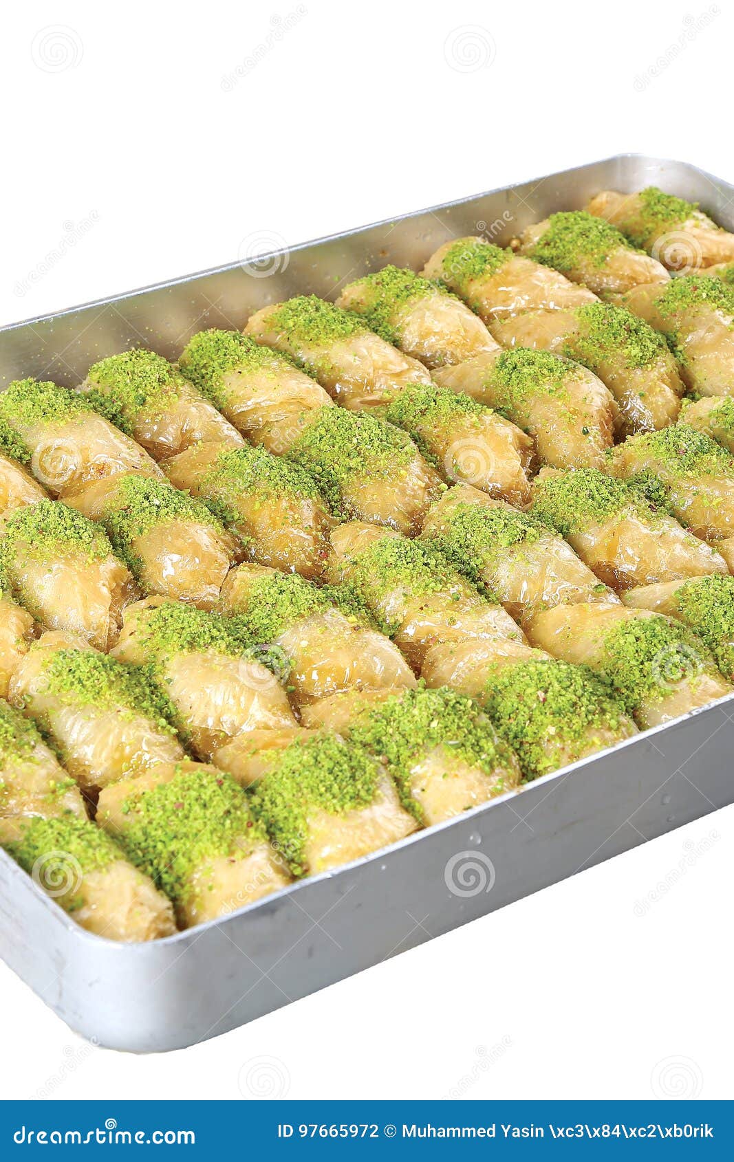 Baklava on tray stock photo. Image of baklawa, european - 97665972