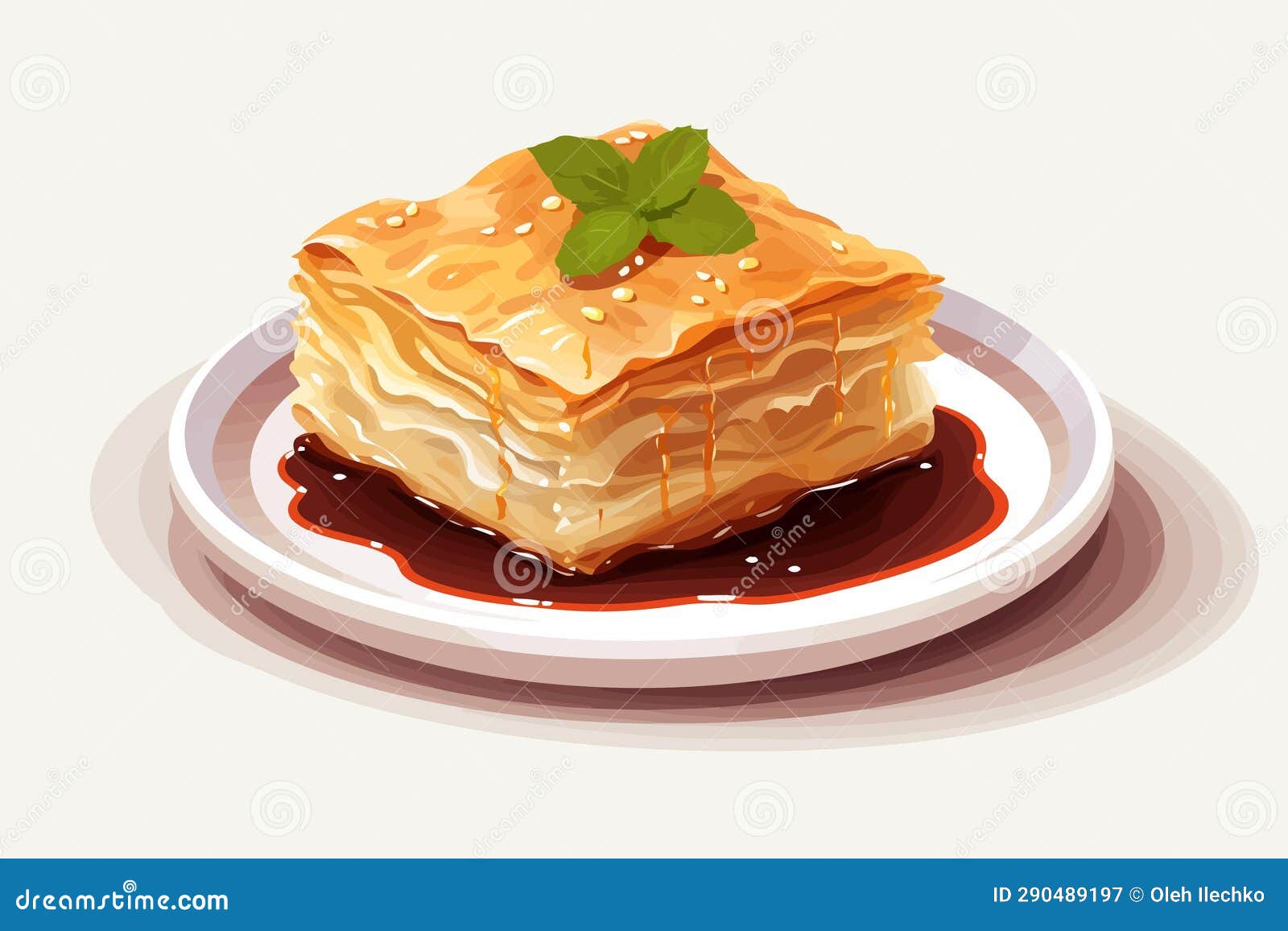 Baklava Vector Flat Minimalistic Isolated Illustration Stock ...