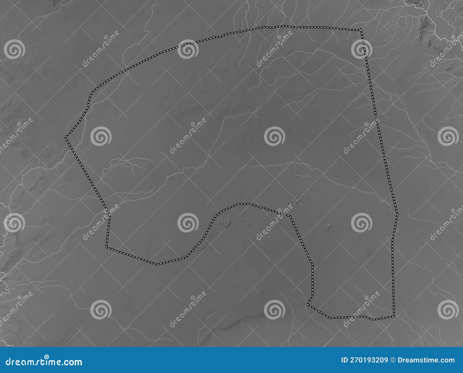 Bakool, Somalia Mainland. Grayscale. No Legend Stock Illustration ...