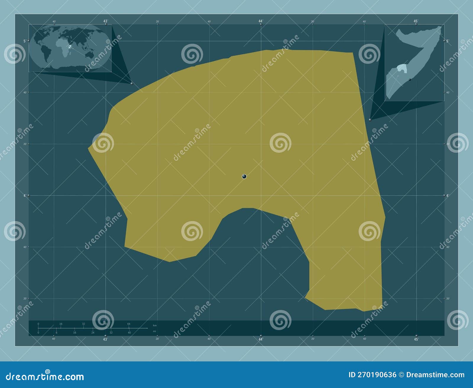 Bakool, Somalia. Solid. Major Cities Stock Illustration - Illustration ...