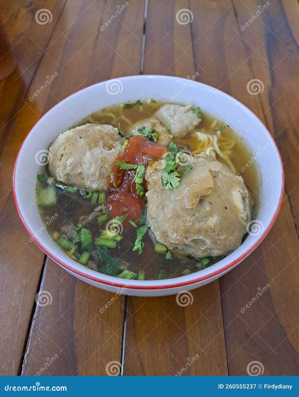 Bakso Indonesian Beef Meatball Served With Noodle And Tofu Stock Image