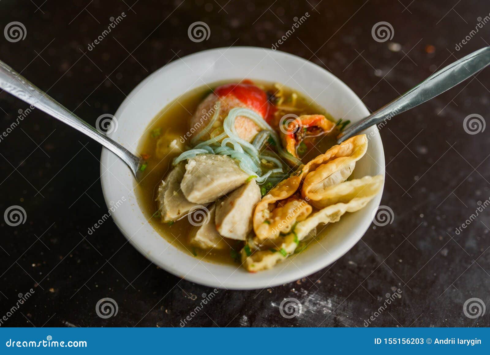 Bakso - Indonesian Meatball and Noodle Soup Stock Image - Image of ...