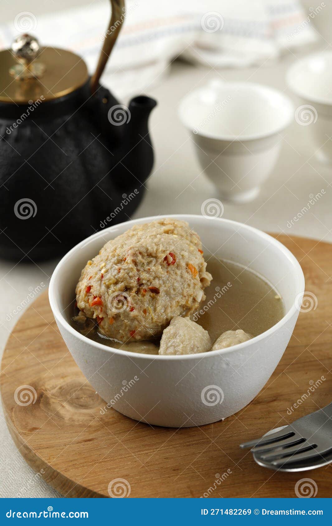 Bakso Mercon or Spicy Meatballs Stock Image - Image of snack, dish ...