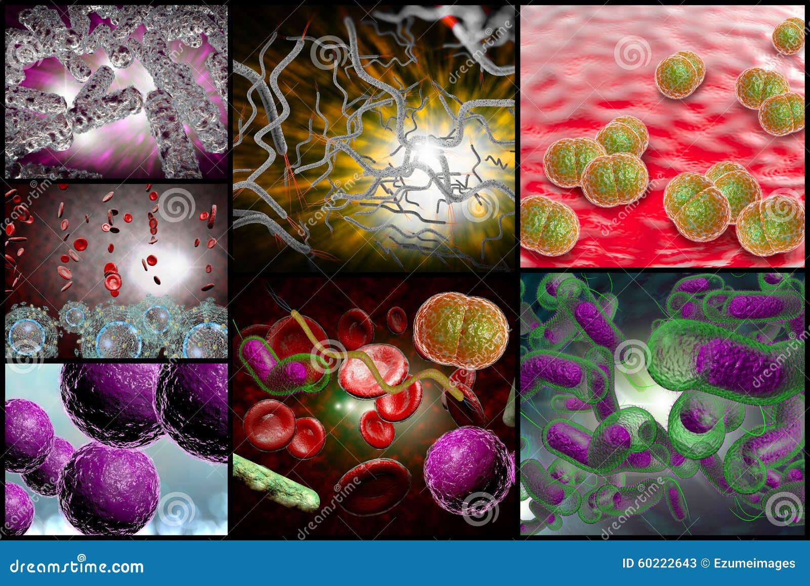 Bakterien-Infektions-Collage Stock Abbildung - Illustration von ...