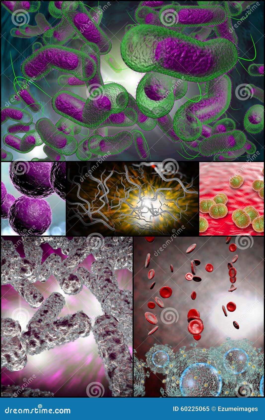 Bakterien-Infektions-Collage Stock Abbildung - Illustration von epithel ...