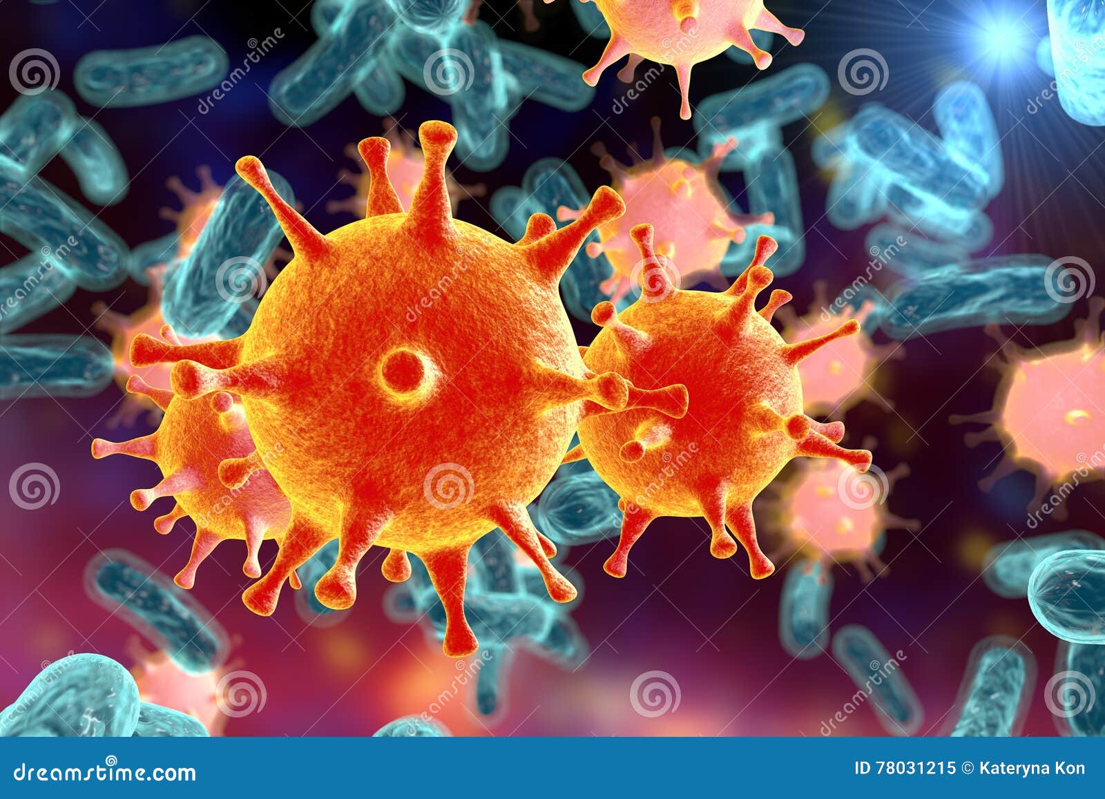 Bakterien- Und Virusillustration Stock Abbildung - Illustration von ...