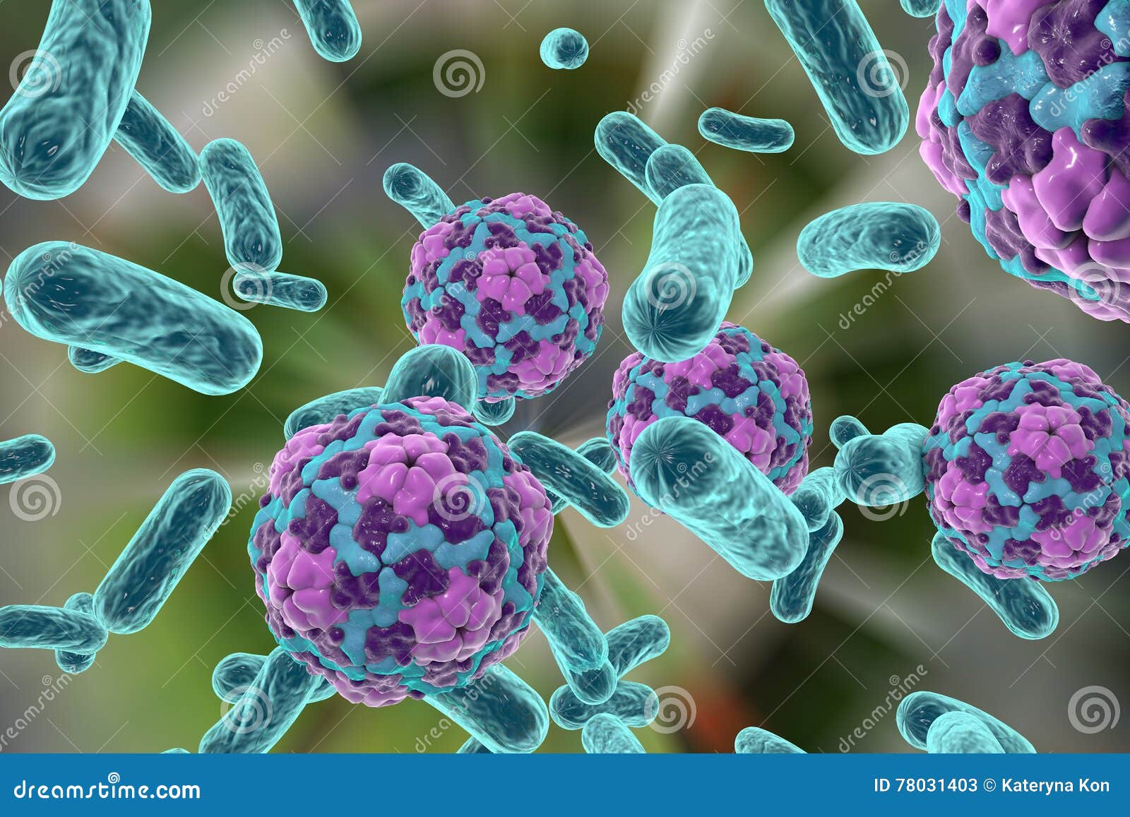 Bakterien- Und Virusillustration Stock Abbildung - Illustration von ...